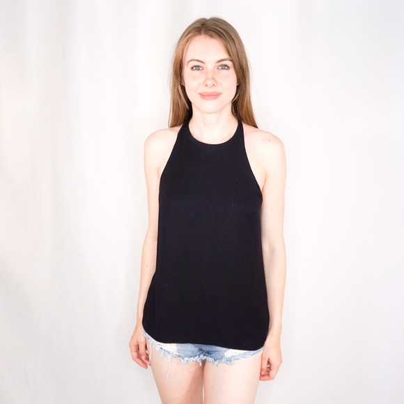 A.L.C. | Tops | Alc Open Cross Back Black Tank Top | Poshmark